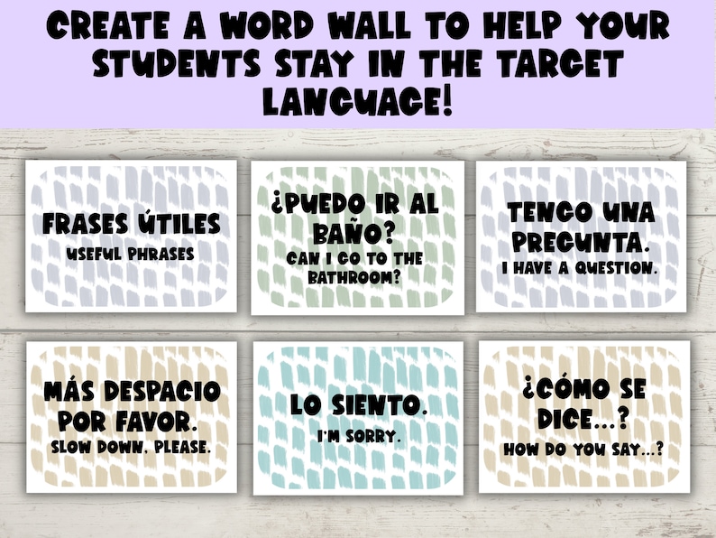 Spanish Key Useful Phrases Boho Posters Set | Frases Útiles | Word Wall ...