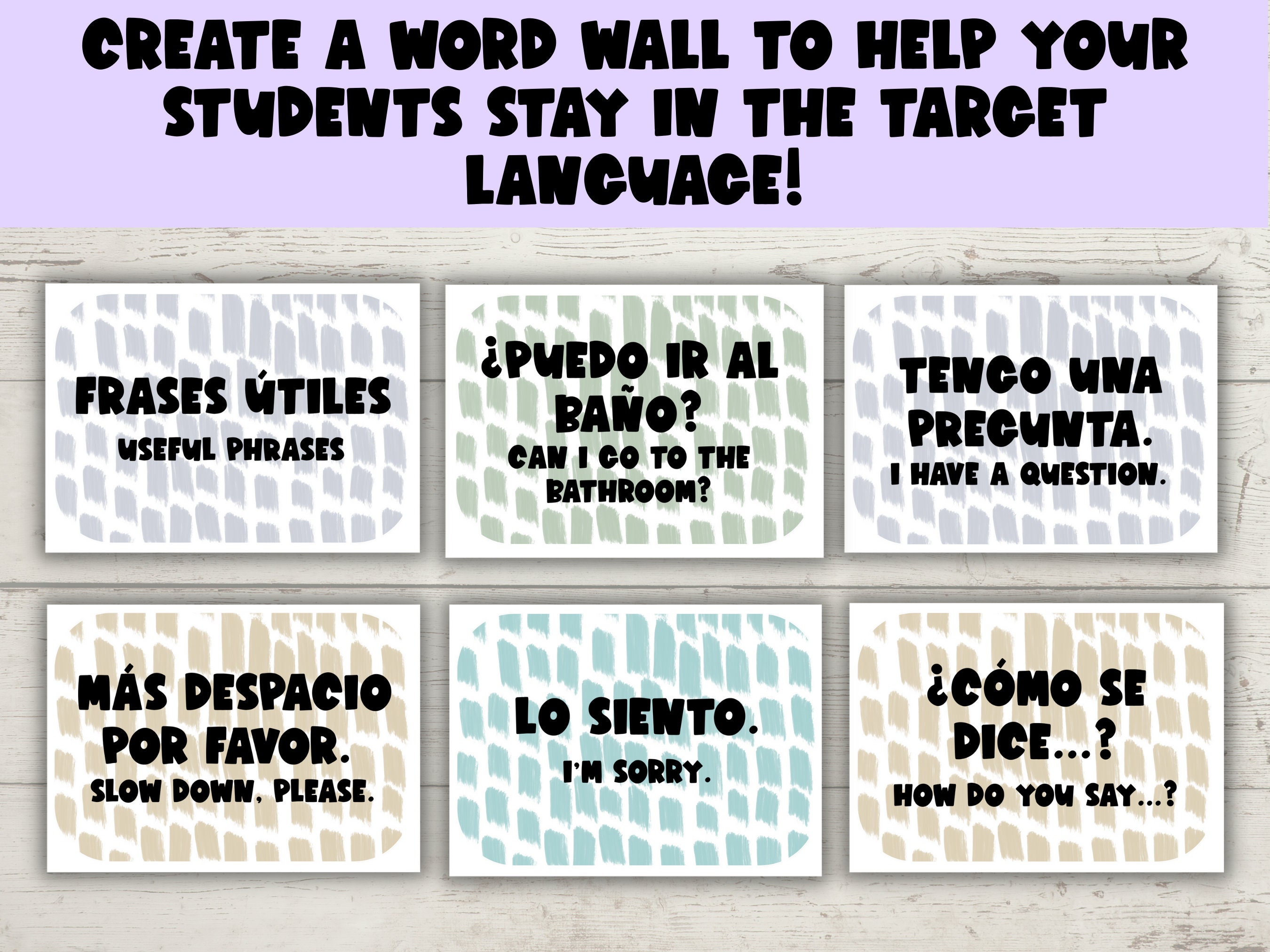 Spanish Key Useful Phrases Boho Posters Set | Frases Útiles | Word Wall ...