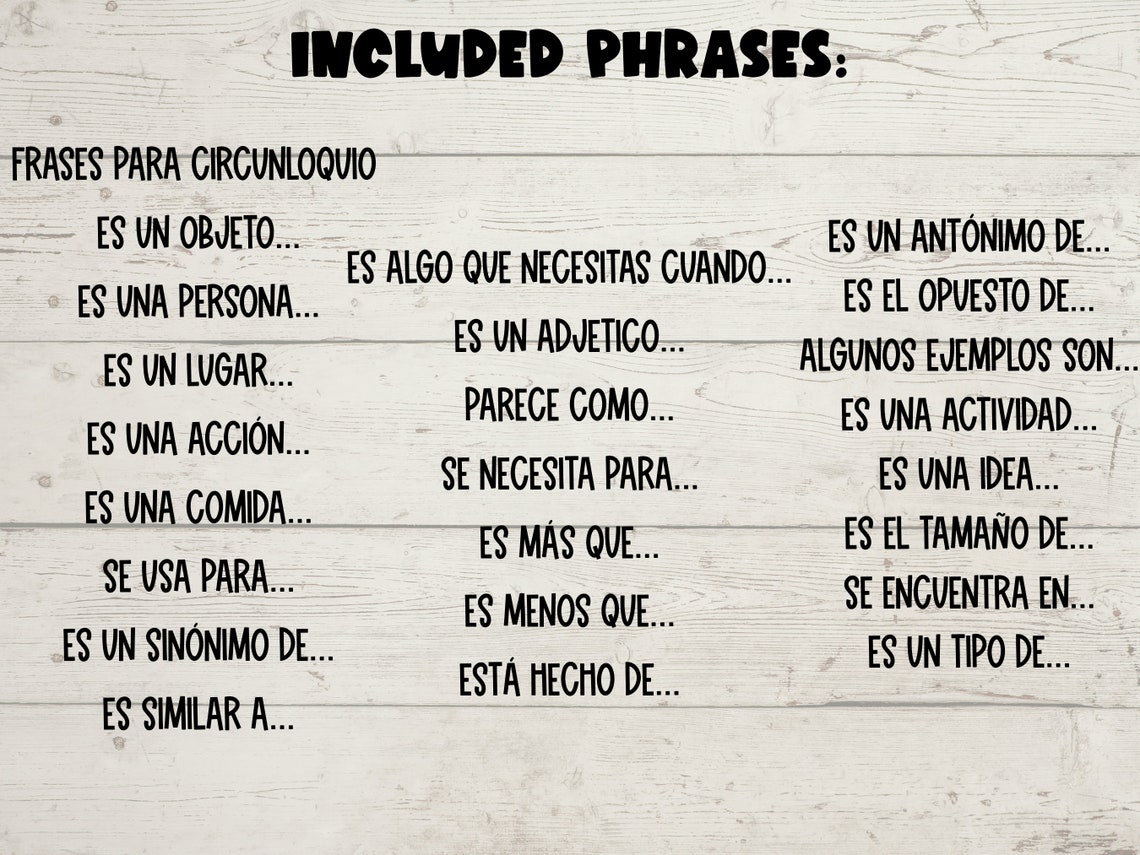 Spanish Circumlocution Phrases Boho Posters Set | Frases De ...
