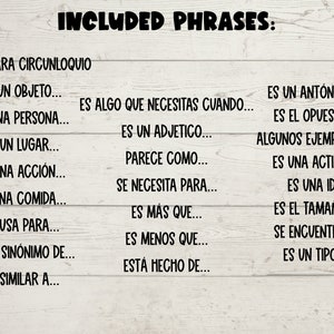 Spanish Circumlocution Phrases Boho Posters Set | Frases De ...