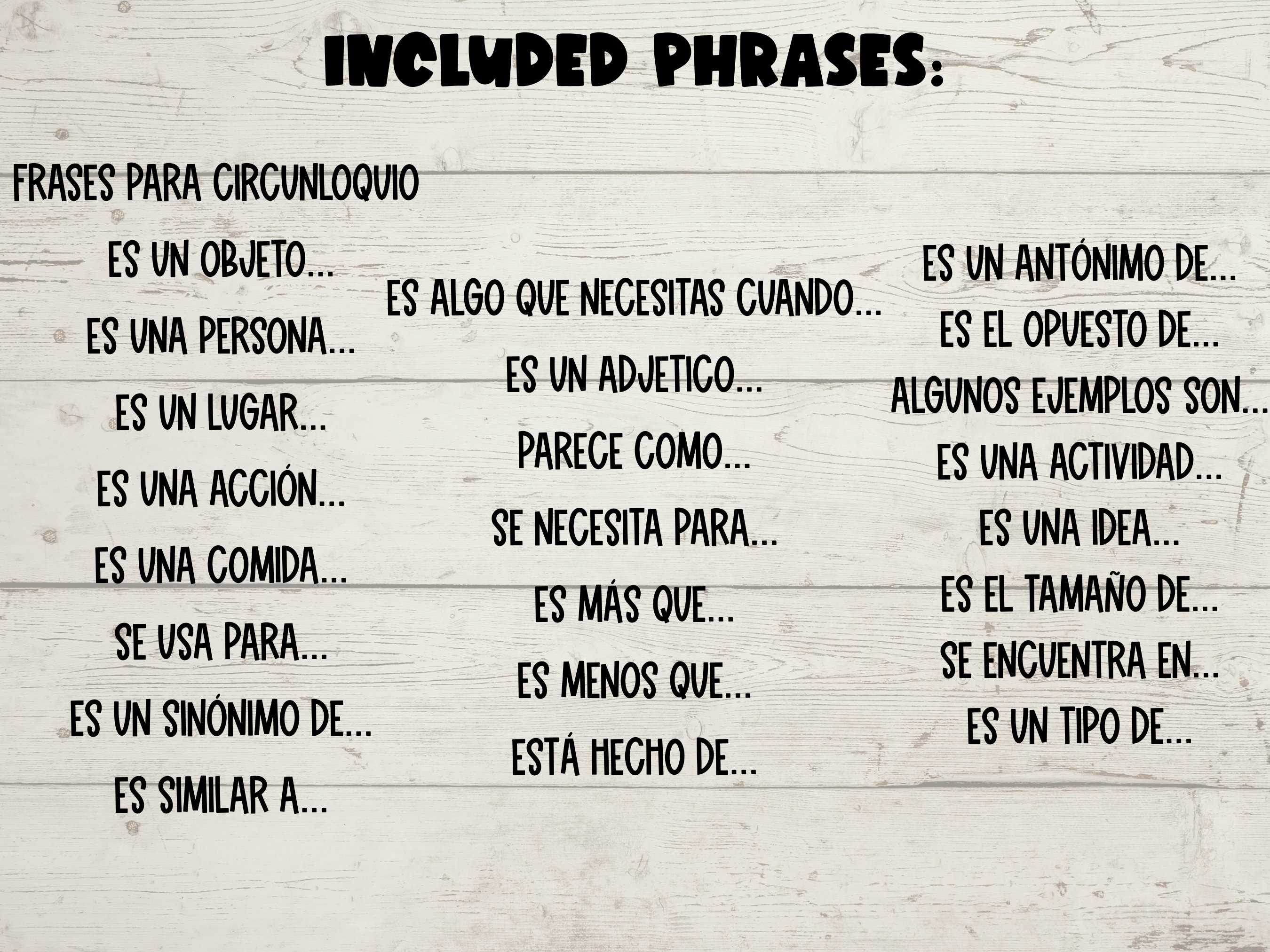 Spanish Circumlocution Phrases Boho Posters Set | Frases De ...