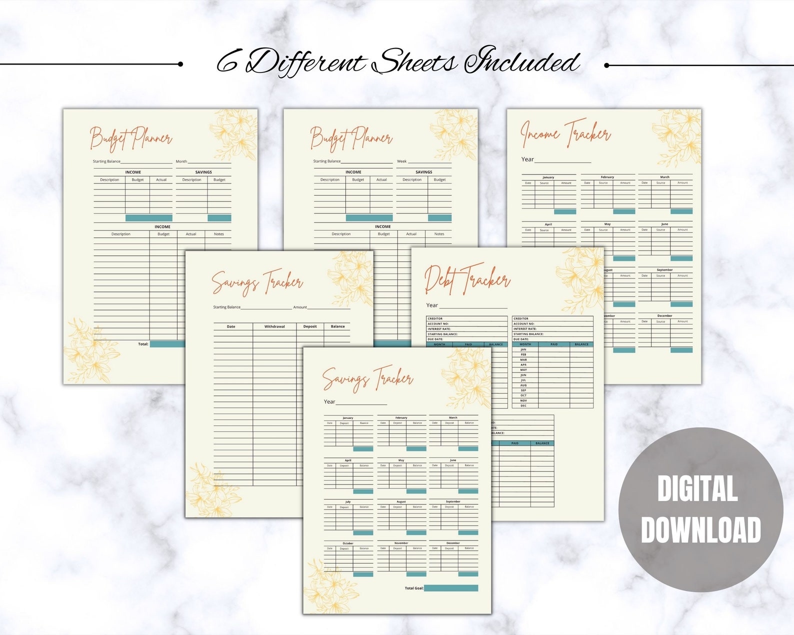 Budget Planner Printable, Income Tracker, Finance Planner, Printable ...