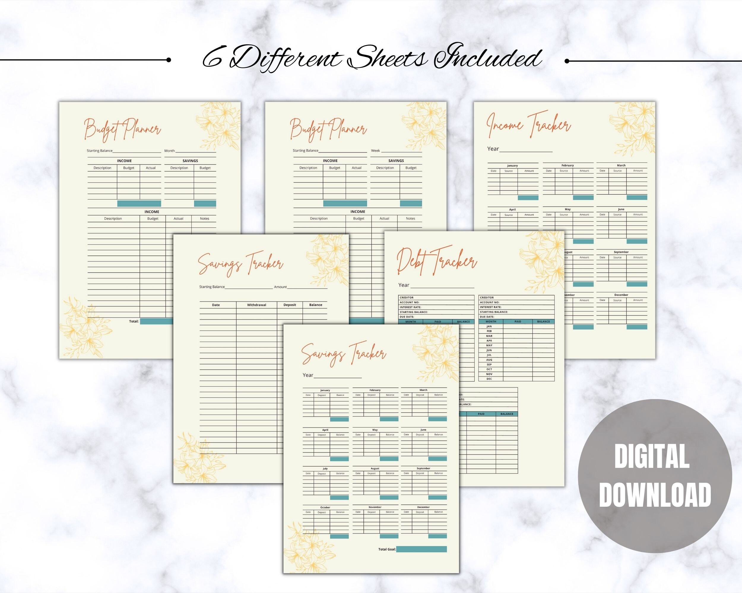 Budget Planner Printable, Income Tracker, Finance Planner, Printable ...