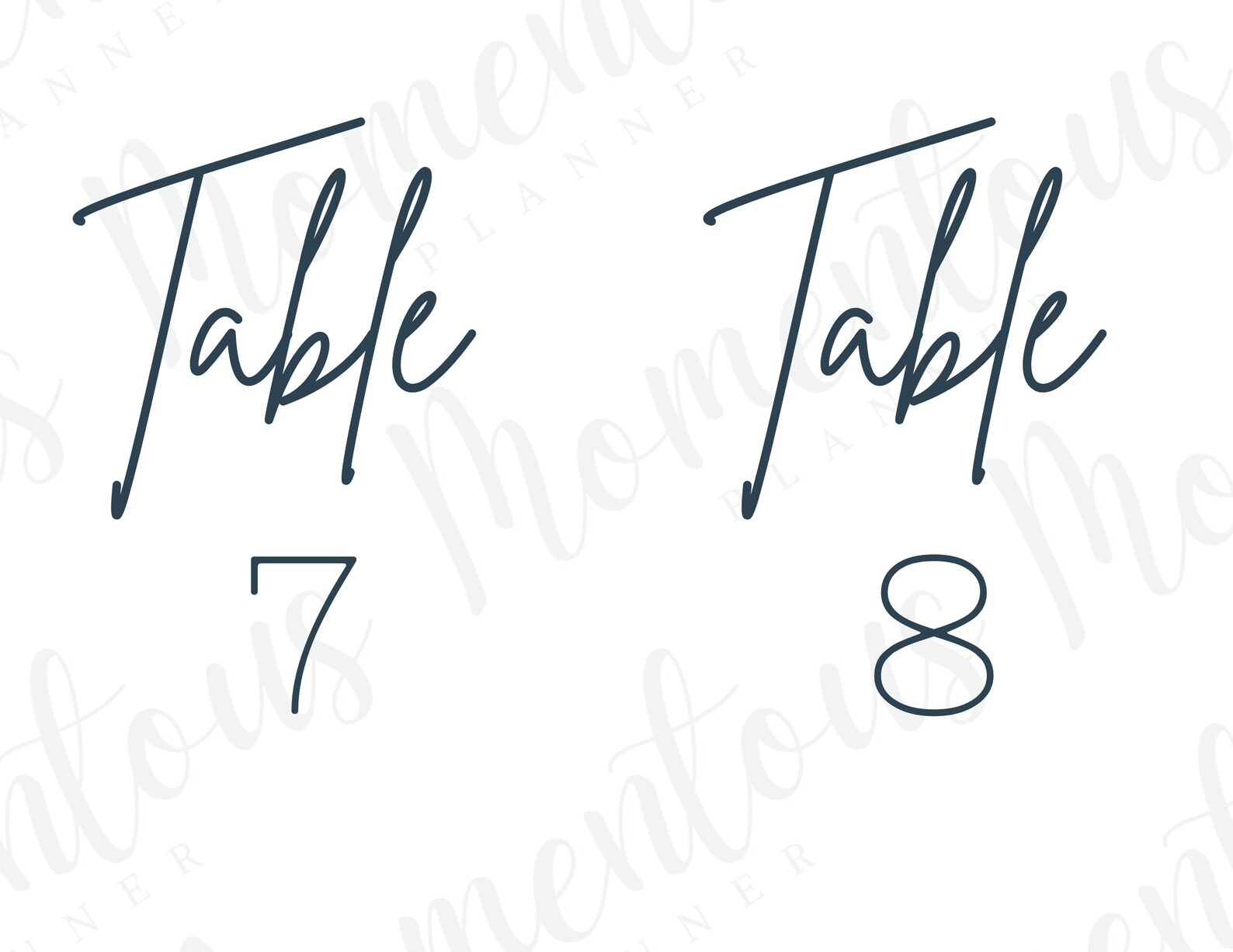 Table Numbers (table 1-30 and Table Reserved) Digital Template- 2 per ...