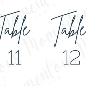 Table Numbers (table 1-30 and Table Reserved) Digital Template- 2 per ...