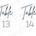 Table Numbers table 1-30 and Table Reserved Digital Template 2 per Page ...