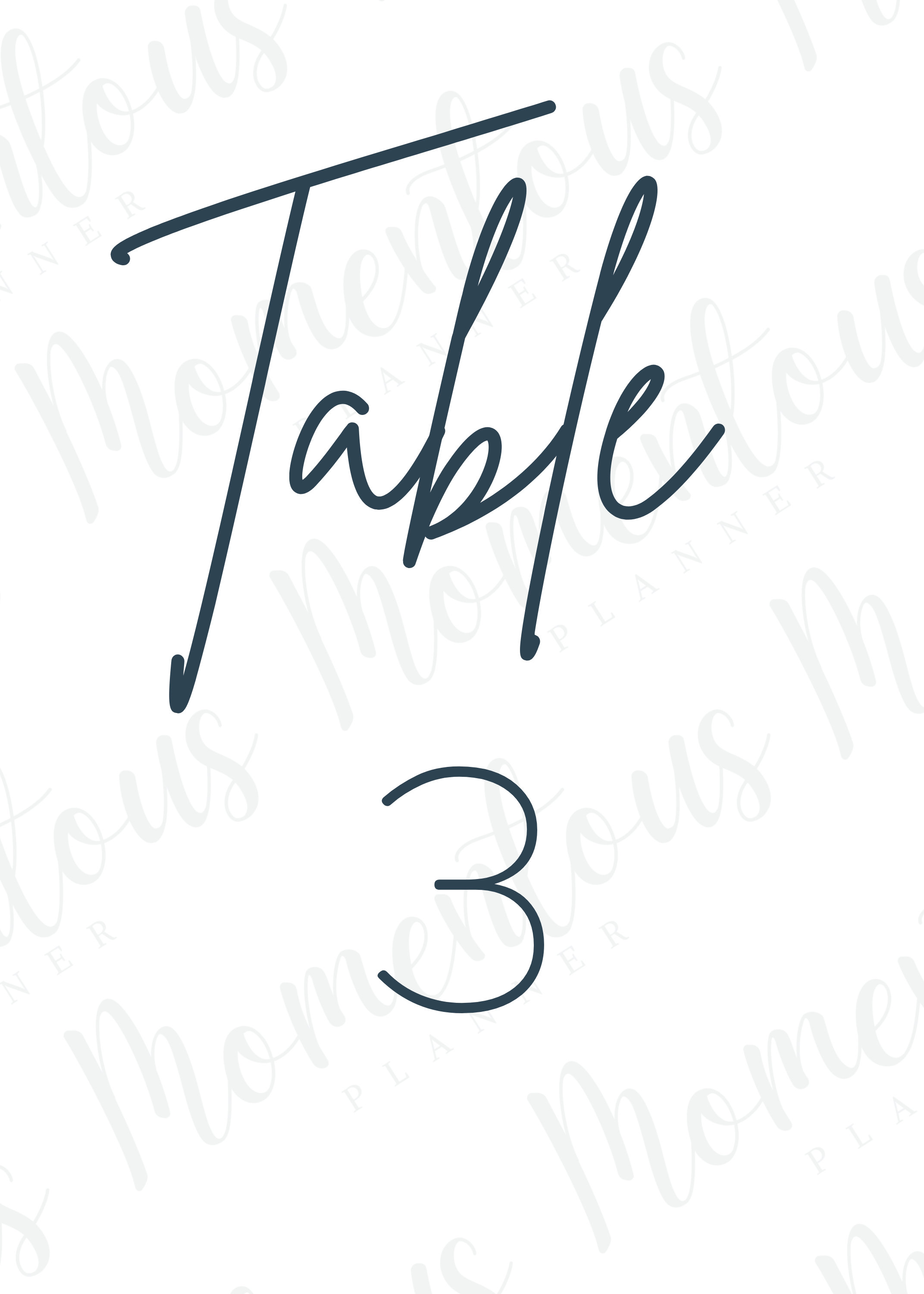 Table Numbers (table 1-30 and Table Reserved) Digital Template- 1 per ...