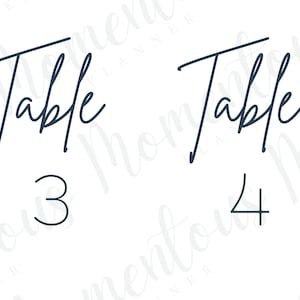 Table Numbers (table 1-30 and Table Reserved) Digital Template- 2 per ...