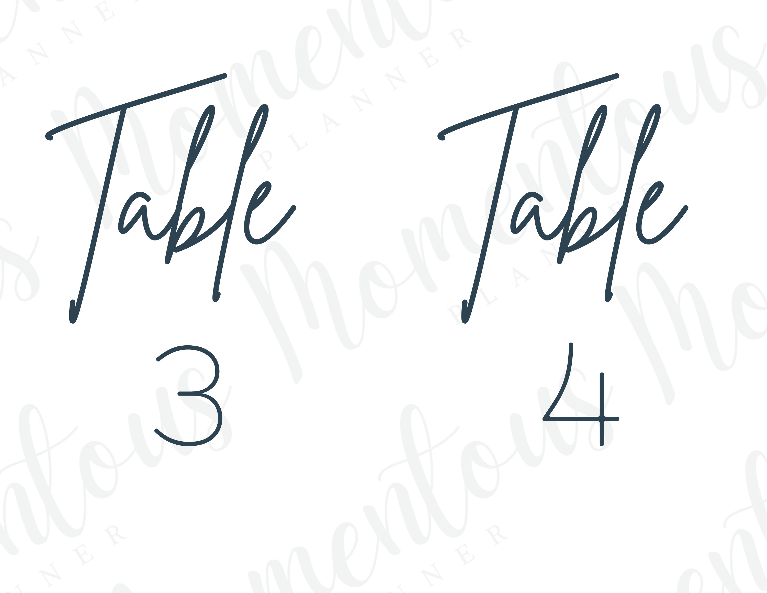 Table Numbers (table 1-30 and Table Reserved) Digital Template- 2 per ...