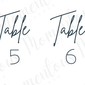 Table Numbers (table 1-30 and Table Reserved) Digital Template- 2 per ...