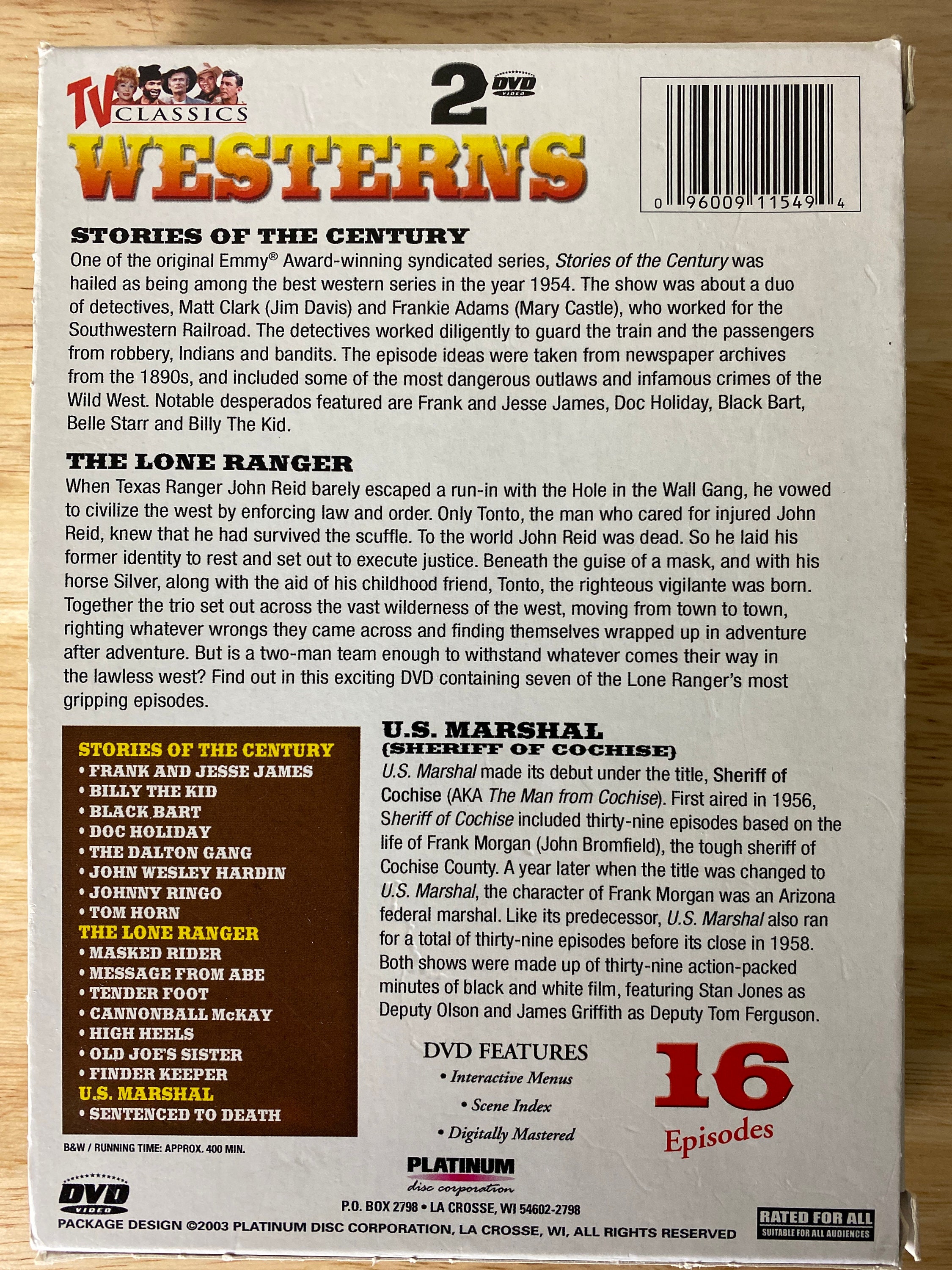 TV Classics: Westerns (2-DVD Set) - Etsy