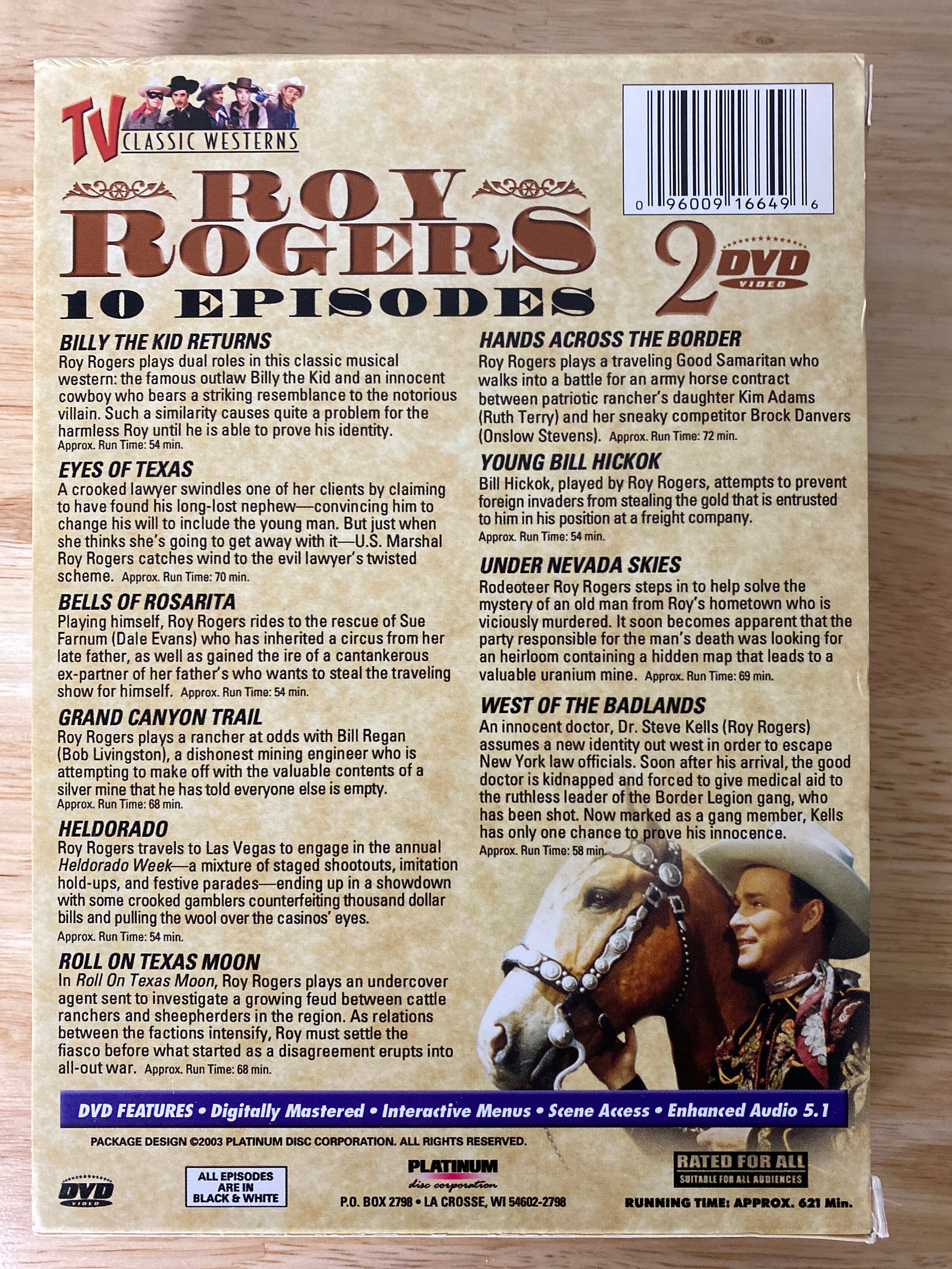 Roy Rogers TV Classic Westerns 2-DVD Set - Etsy