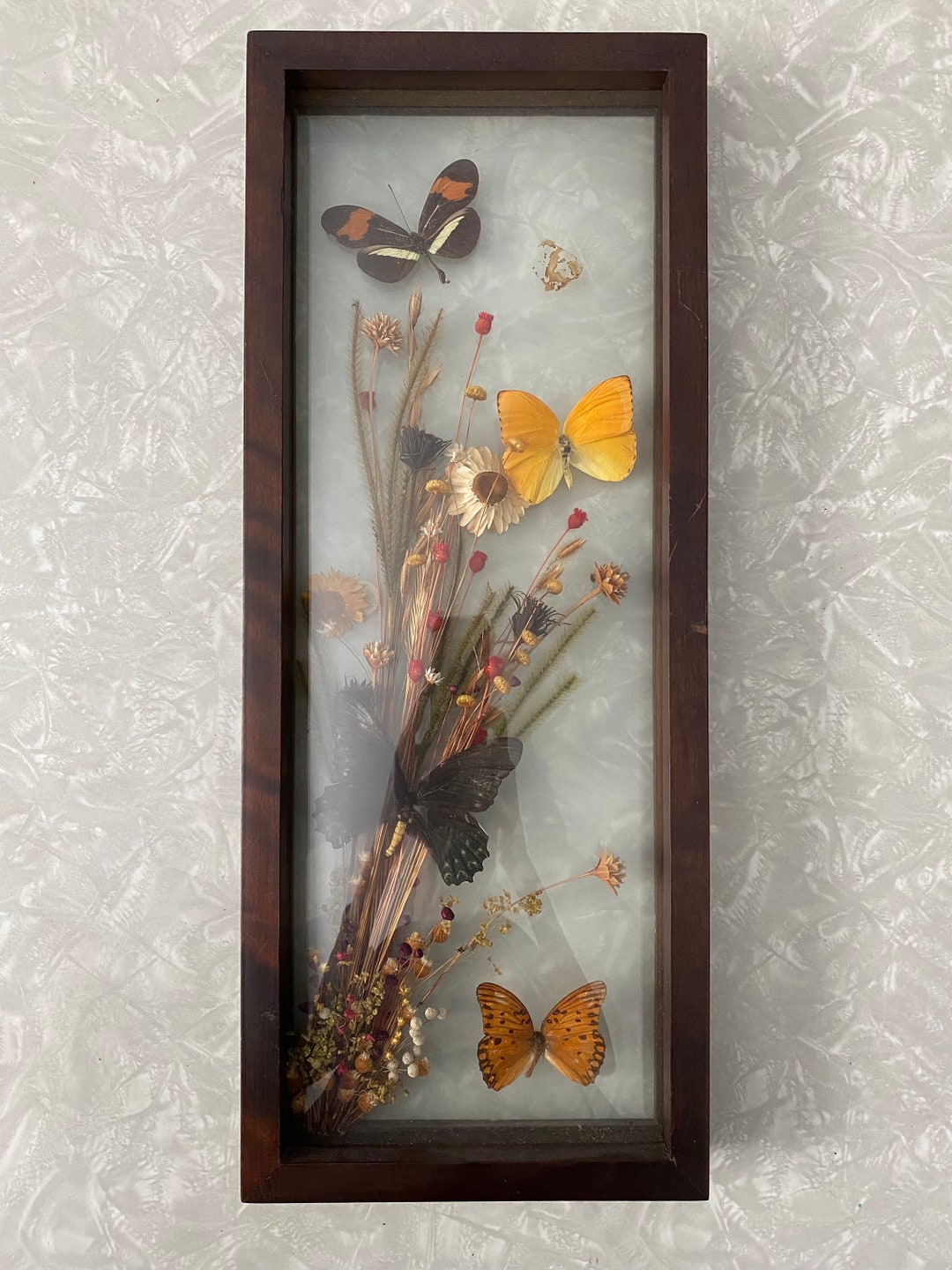 Butterflies and Flowers Shadowbox Decor Vintage (1970s) - Etsy