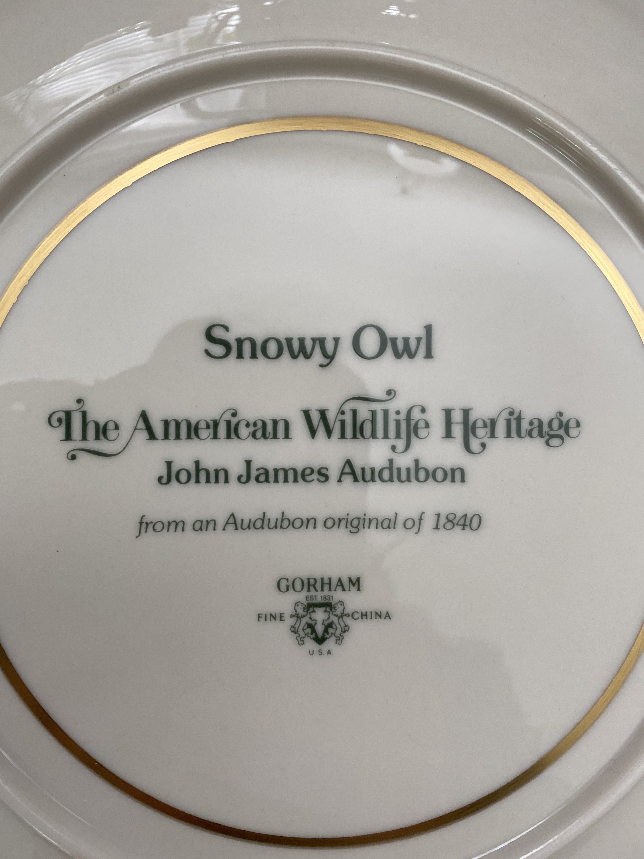 Snowy Owl Plate - John James Audubon - Etsy
