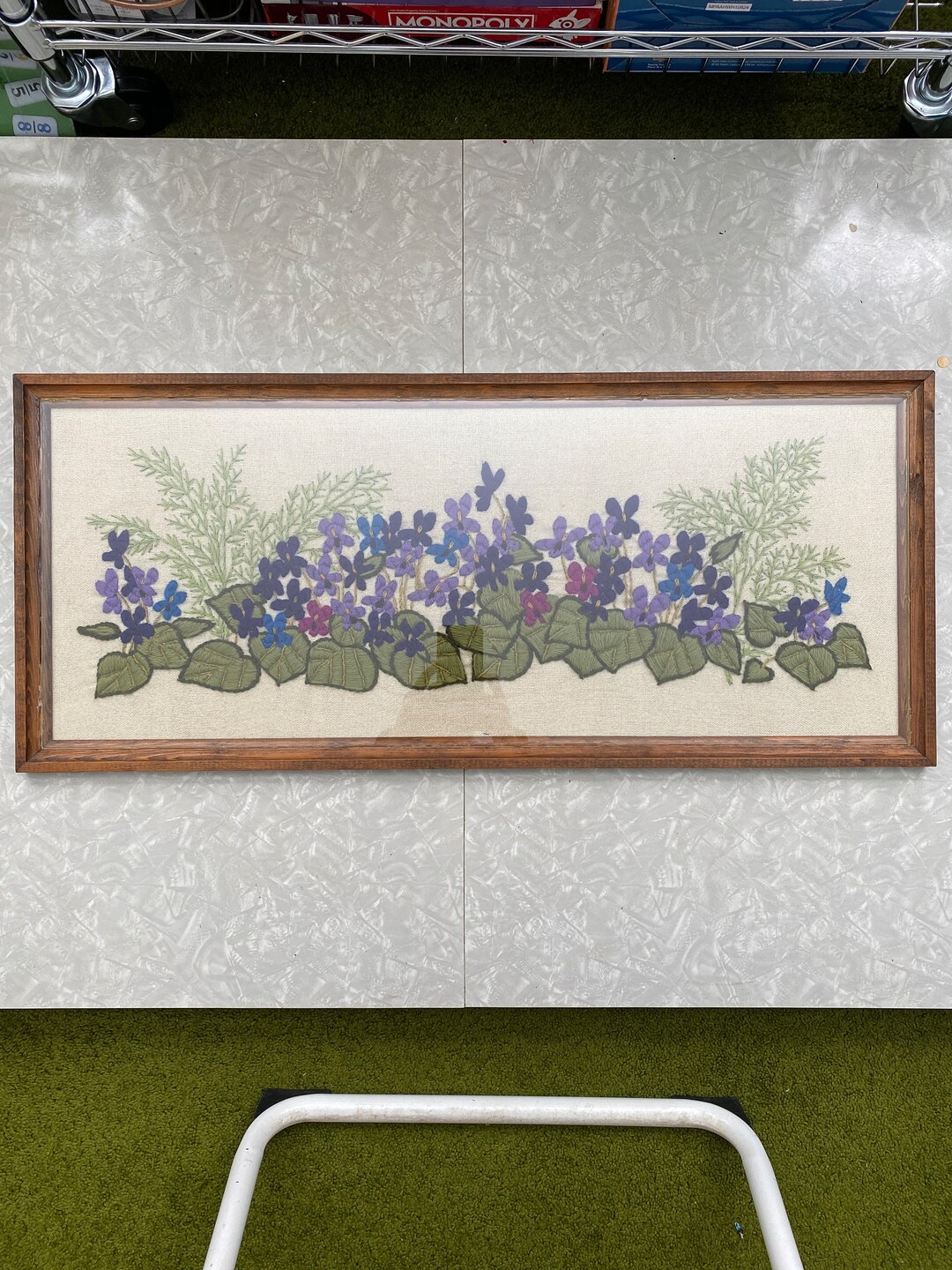 Embroidery: Violets and Green Foliage - Etsy