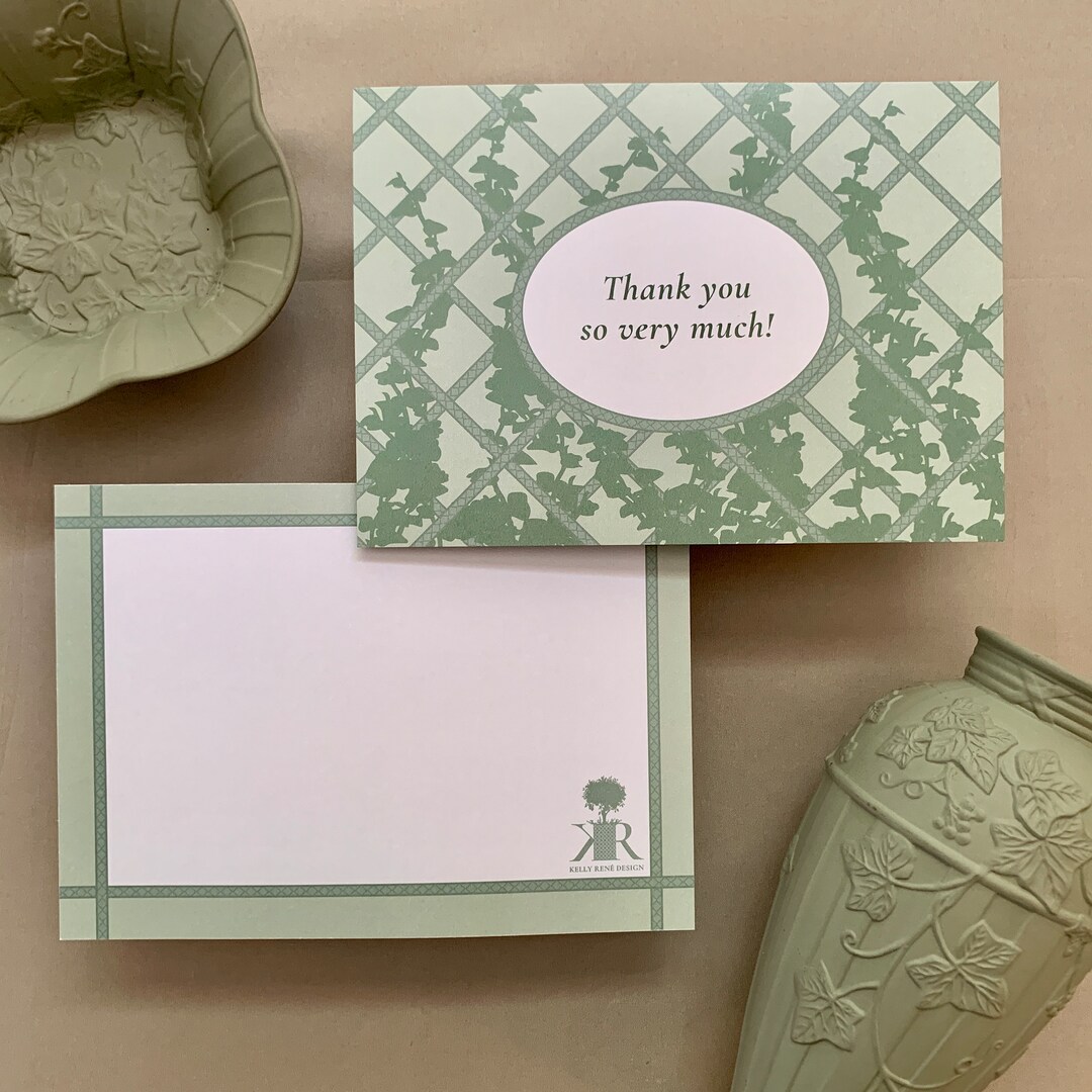 Thank You so Very Much | Ivy Trellis Series - Flat Cards & Envelopes - Etsy