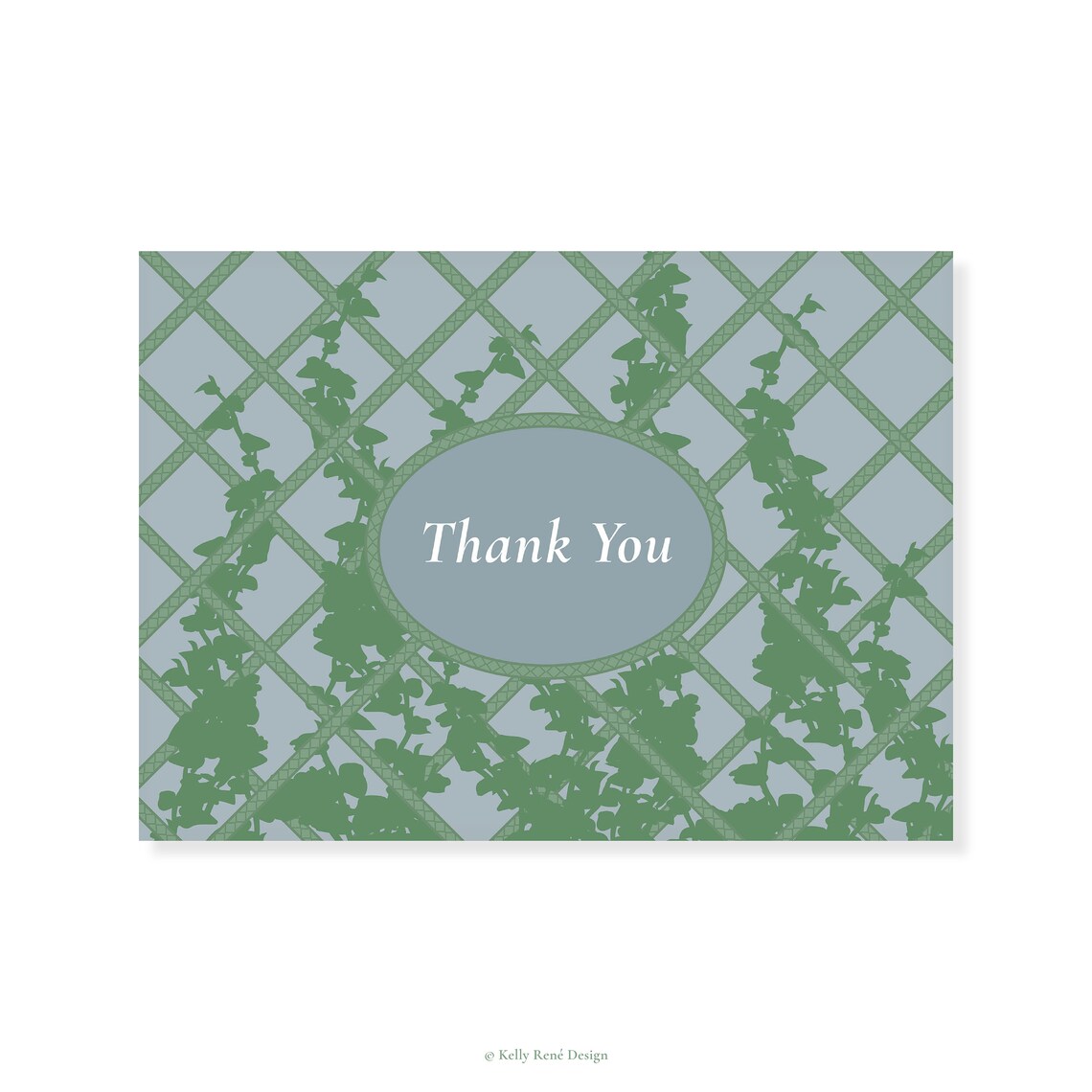 Thank You | Ivy Trellis Series Light Blue - Flat Cards & Envelopes - Etsy