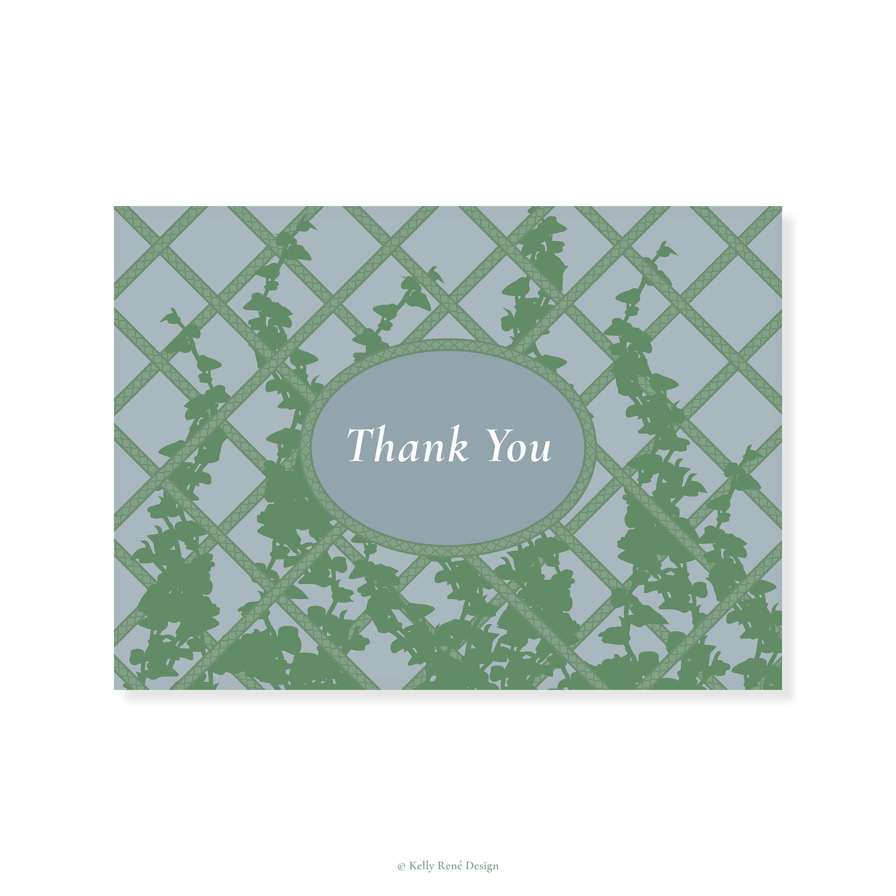 Thank You | Ivy Trellis Series Light Blue - Flat Cards & Envelopes - Etsy