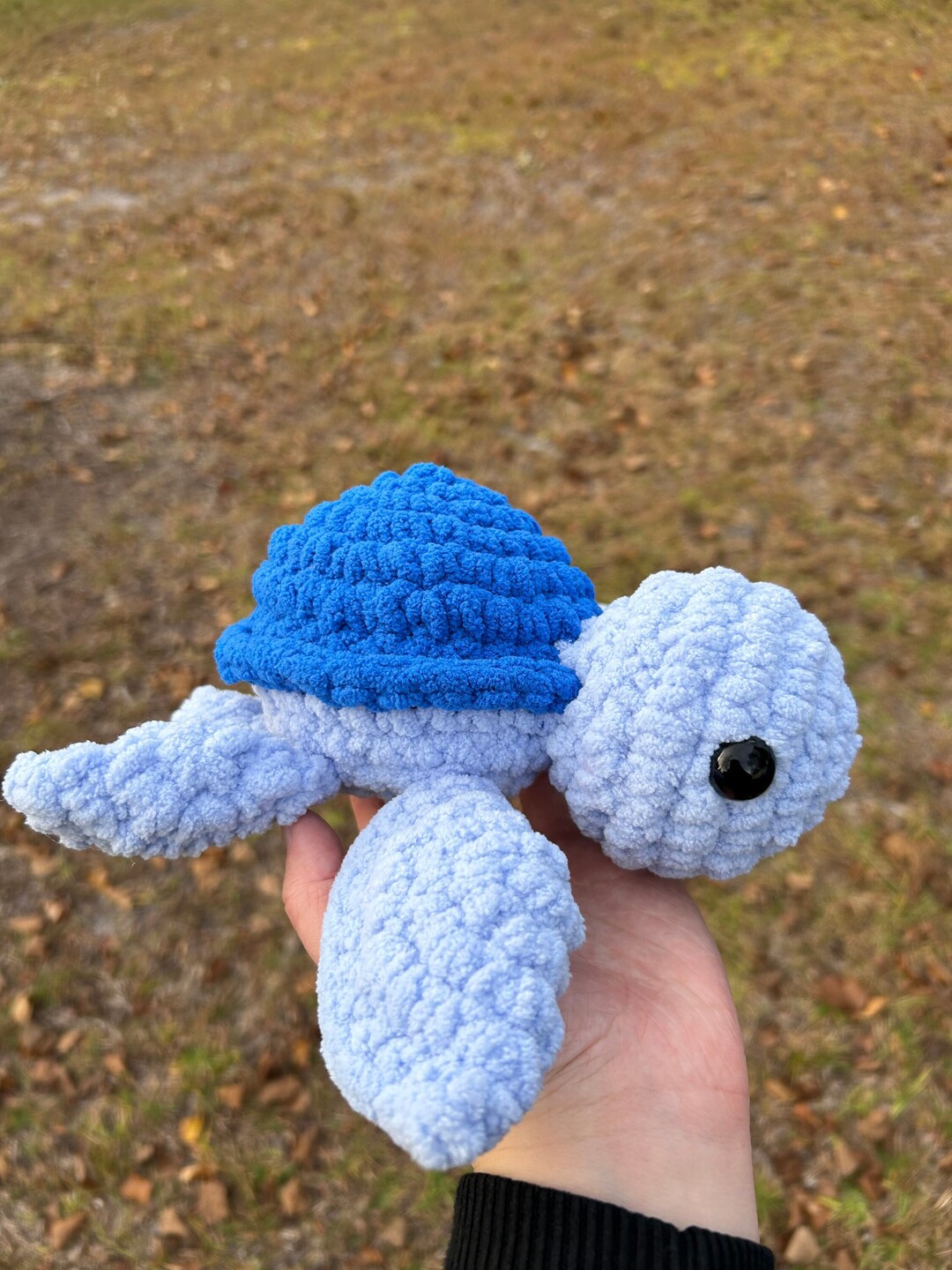 Sea Turtle Crochet Plushie, Cute Plushie, Crochet Stuffed Animal, Blue ...