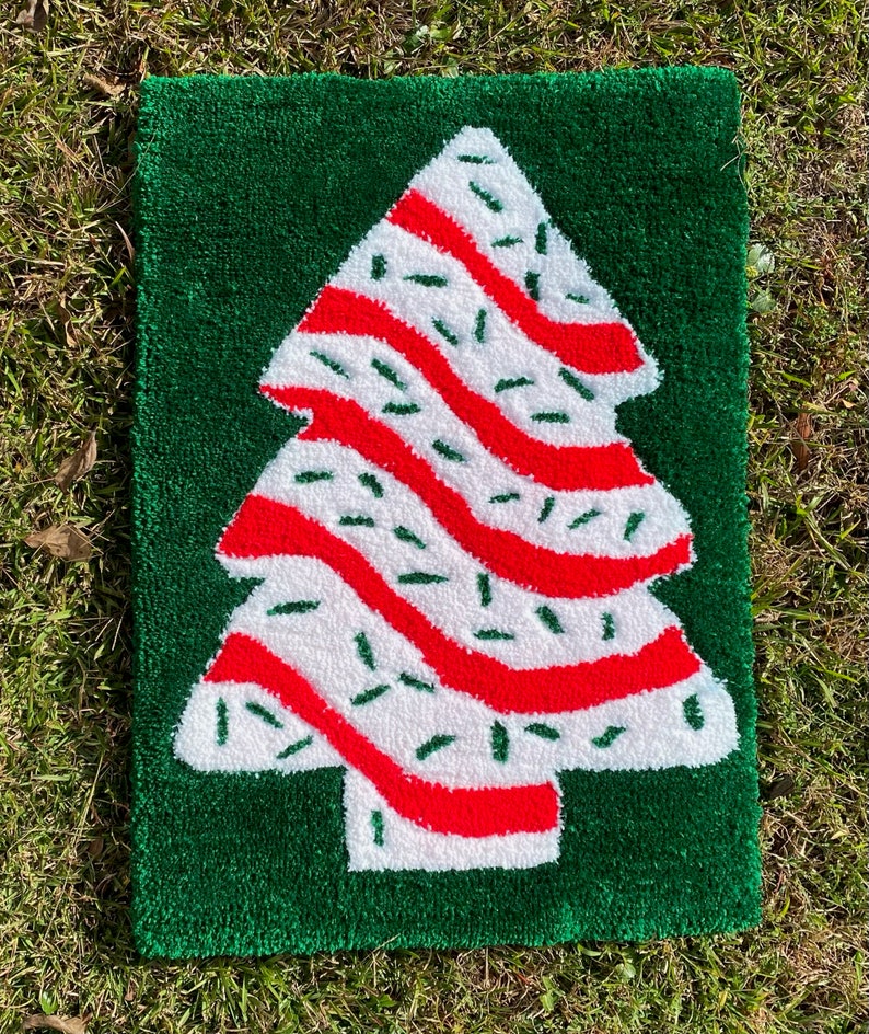 Handmade Tufted Christmas Tree Cake Rug Tufted Rug Rug - Etsy