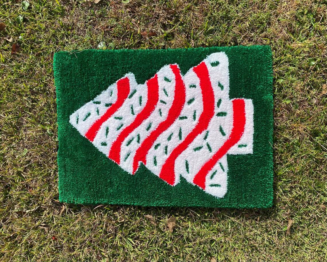 Handmade Tufted Christmas Tree Cake Rug Tufted Rug Rug - Etsy