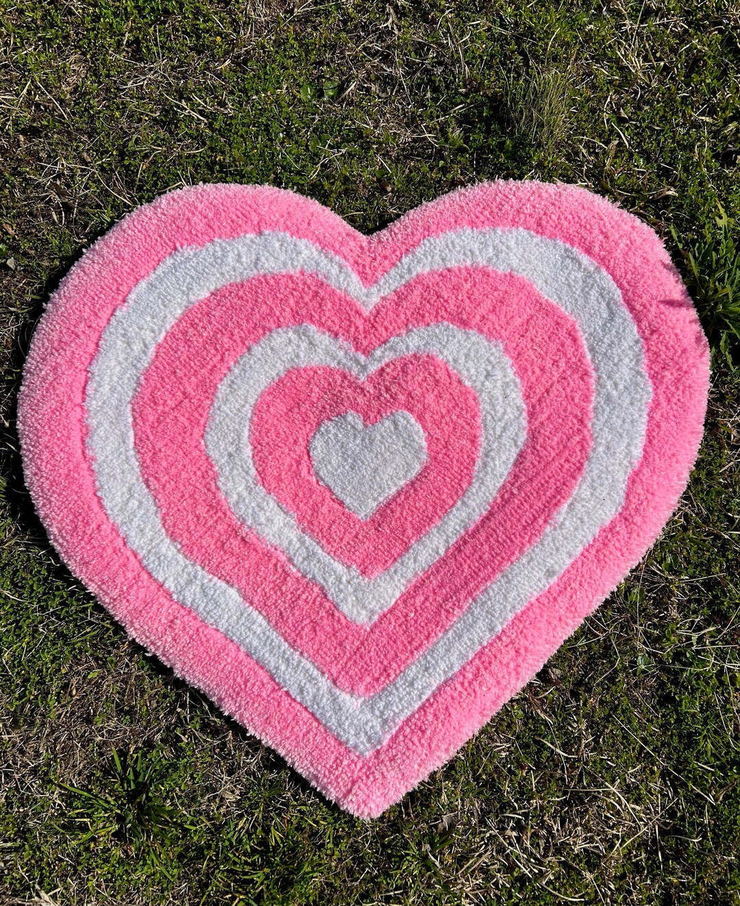 Handmade Tufted Colorful Heart Rug, Tufted Rug, Rug Home Décor ...