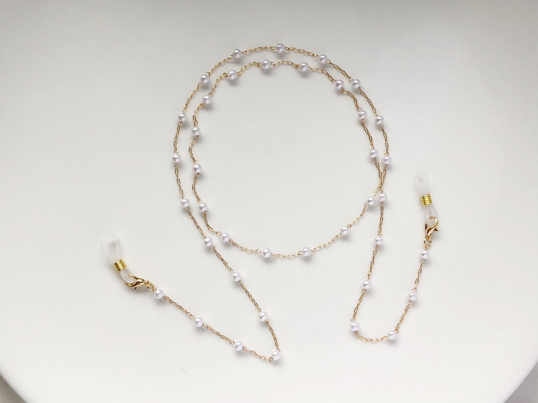 Dainty Faux Pearl Glasses Chain, Delicate Sunglasses Chain, Travel ...