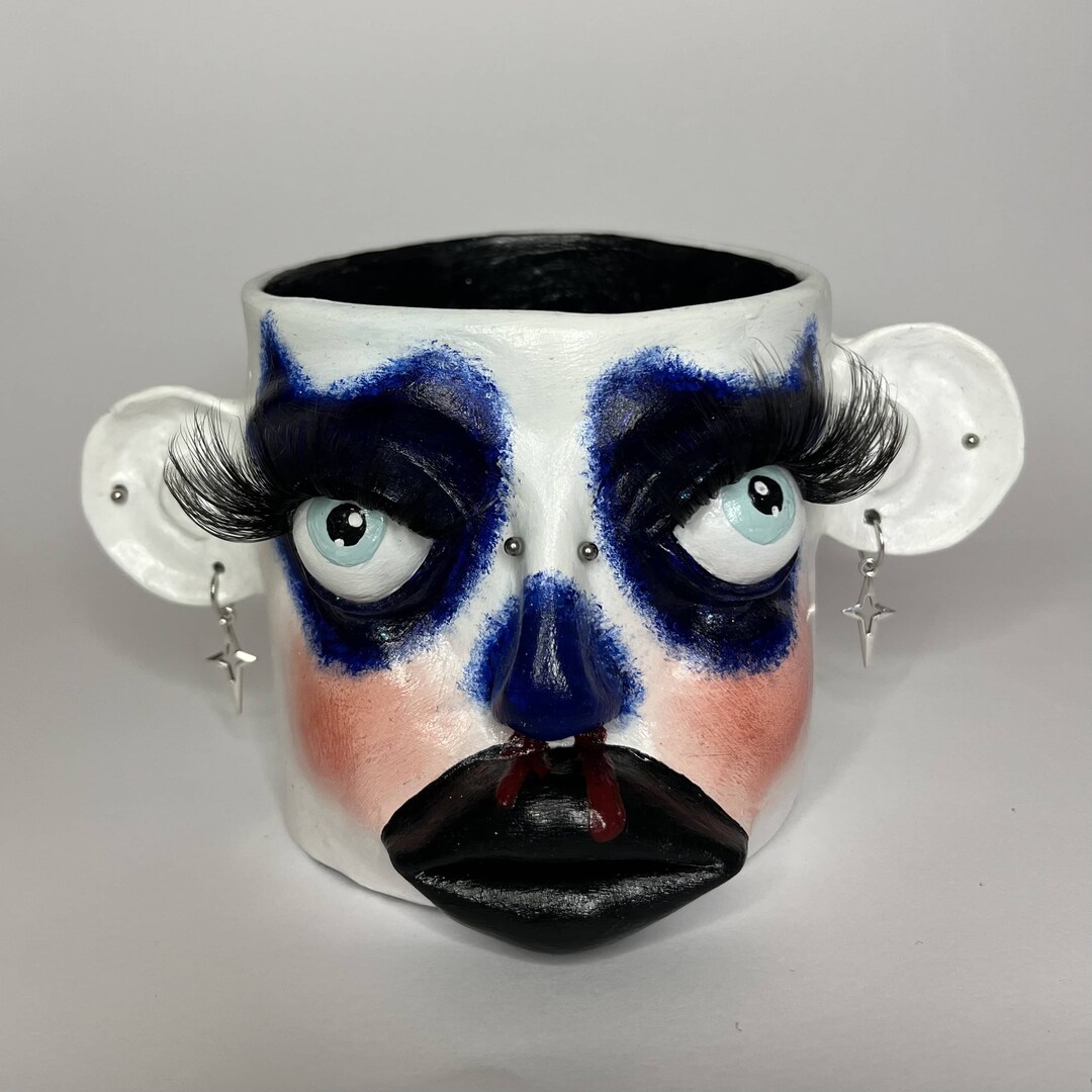 Sad Blue Clown Plant Pot - Etsy