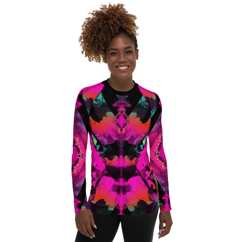 Pink Rash Guard Cybergoth Space Top Cyberpunk Shirt Sci Fi - Etsy