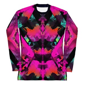 Pink Rash Guard Cybergoth Space Top Cyberpunk Shirt Sci Fi - Etsy