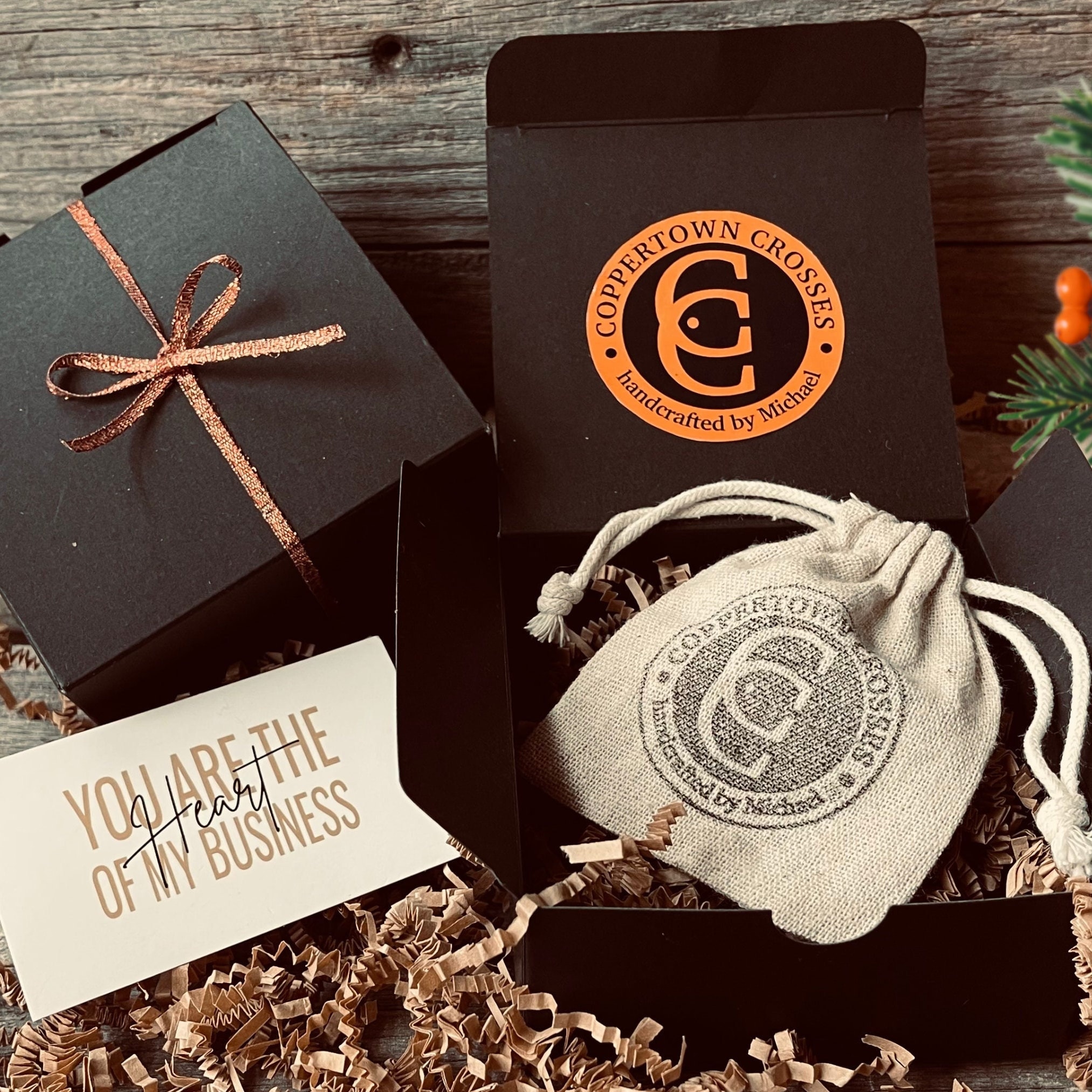 Custom Cross Keychain - Copper and Leather - Artisan Handmade, Hand ...