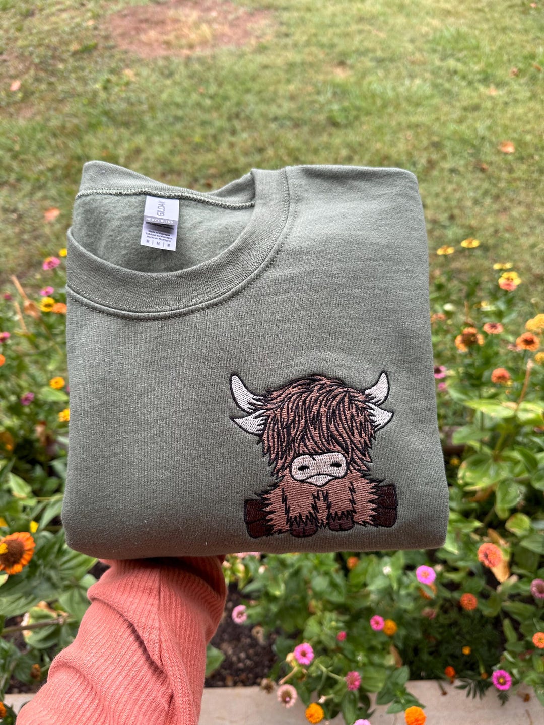 Highland Cow Embroidered Sweatshirt Crewneck, Gift for Cow Lover - Etsy