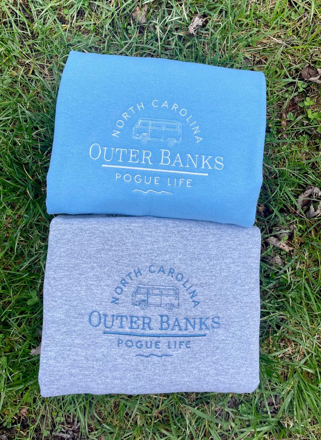 Outer Banks North Carolina Embroidered Crewneck Sweatshirt, OBX Pogue ...
