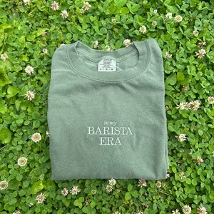 Barista Era Embroidered Comfort Colors Short Sleeve T-shirt, Coffee ...