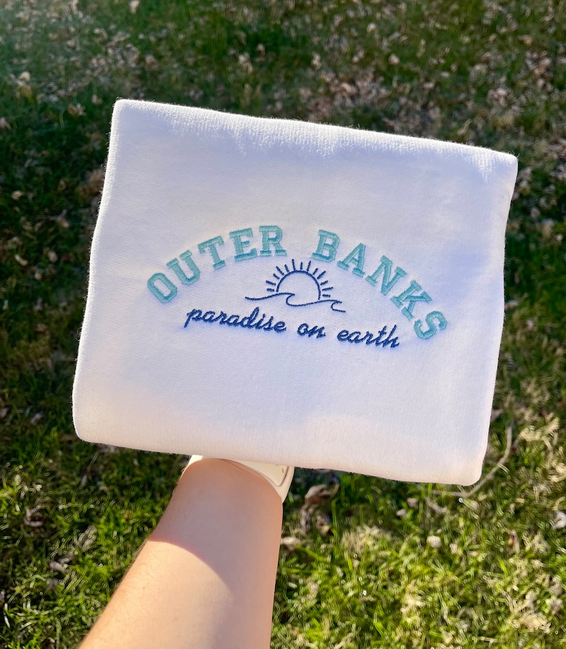 Outer Banks North Carolina Embroidered Crewneck Sweatshirt, Outerbanks ...