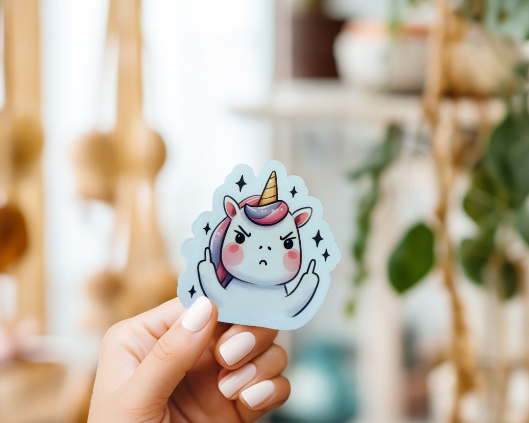 Angry Unicorn Sticker//vinyl Sticker//waterproof Sticker - Etsy