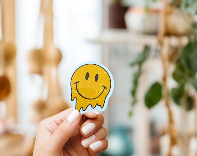 I'm Fine Melting Smiley Face Vinyl Sticker - Etsy