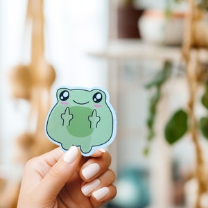 Flipping off Frog Sticker//vinyl Sticker//waterproof Sticker// - Etsy