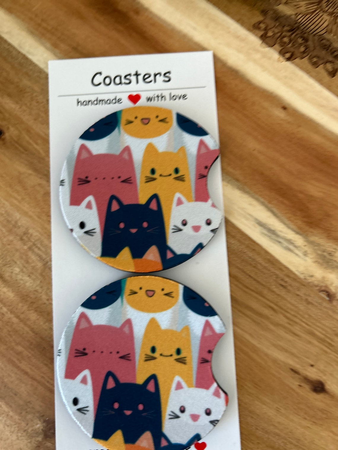 Colourful Cats Car Coaster - Etsy