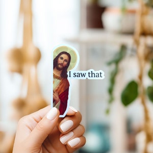 Peeking Jesus Sticker//vinyl Sticker//waterproof Sticker - Etsy
