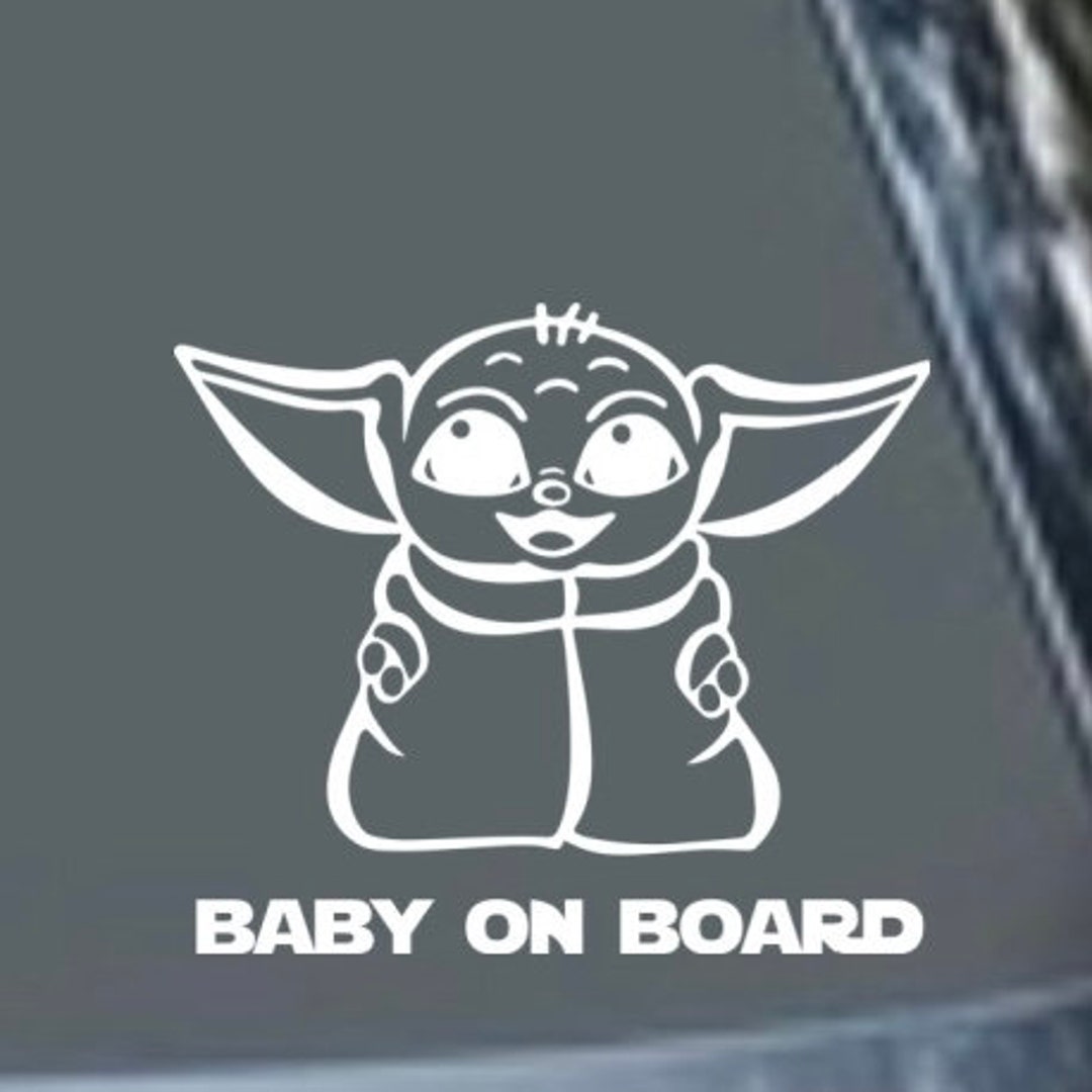 Baby on Board Car Decal/ Baby Yoda Decal - Etsy