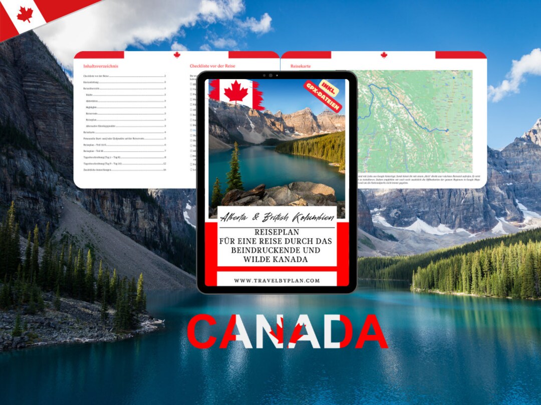Itinerary for Canada (british Columbia, Alberta) // Digital Download ...