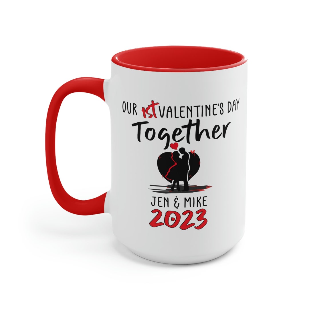 Our First Valentines Day Mug, Personalized Couples 1st Valentine's 2023 ...