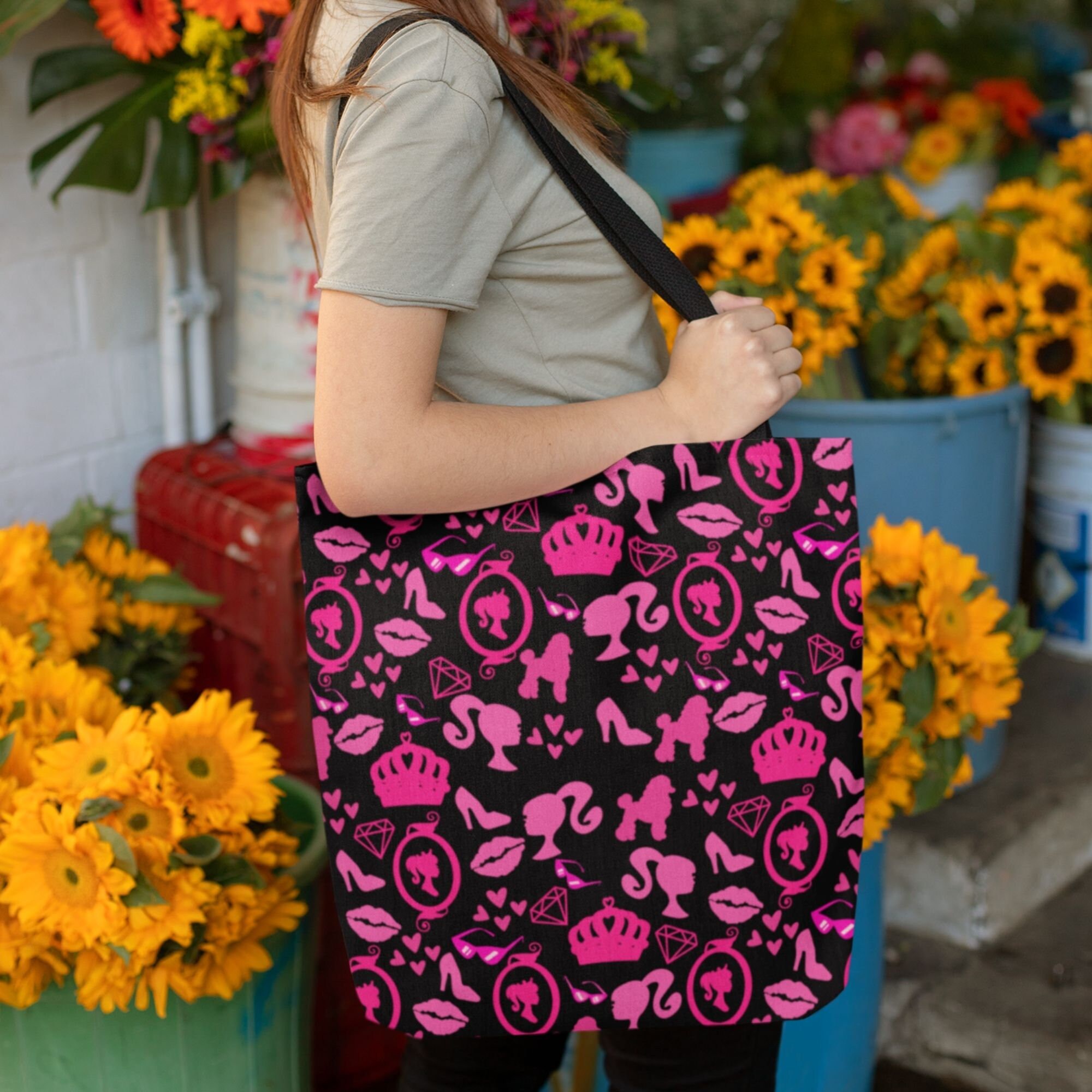 Young Girls Canvas Tote Bag, Girls Ballet Bag, Cute Pink Shopping Bag ...