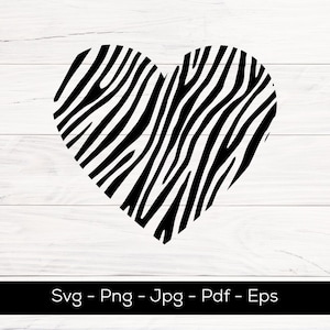 Zebra Heart Svg, Valentine Svg, Zebra Print Heart Svg, Animal Print ...