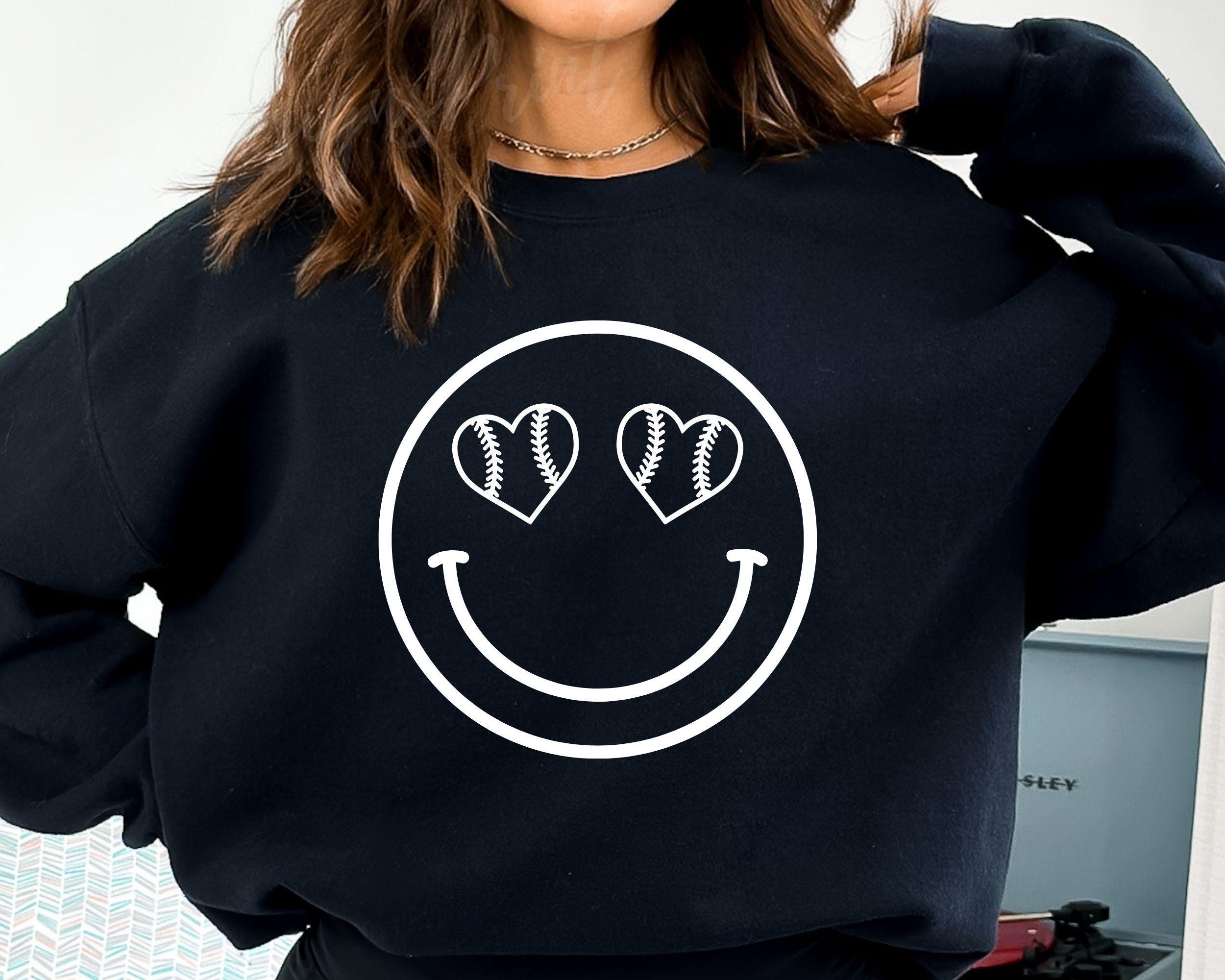 Baseball Happy Face SVG, Softball Baseball Smile Svg, Baseball Heart ...