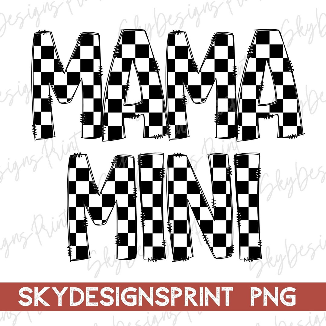 Checkered Mama Mini PNG, Mama Png, Mini Png, Mothers Day Png, Doodle ...