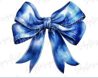 Navy Blue Coquette Bow Png, Navy Blue Bow PNG, Coquette Bow PNG, Watercolor Navy Blue Bow Png ...