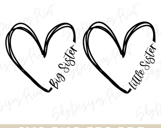 Sisters Heart SVG, Heart Svg, Sister With Heart SVG Cut Table Design ...