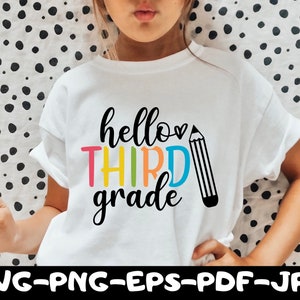 Hello Third Grade SVG, 3rd Grade SVG, Back to School Svg, Third Grade ...
